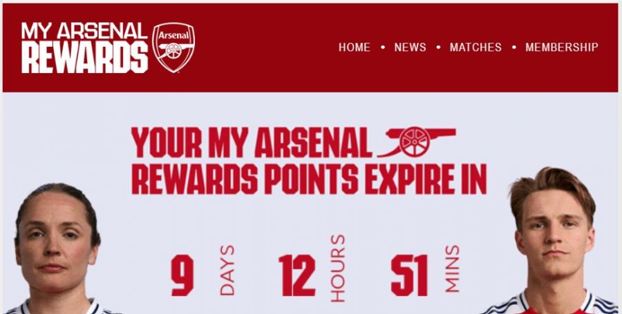 The Arsenal Rewards scheme needs to be fixed (I won zero!) as well as ...